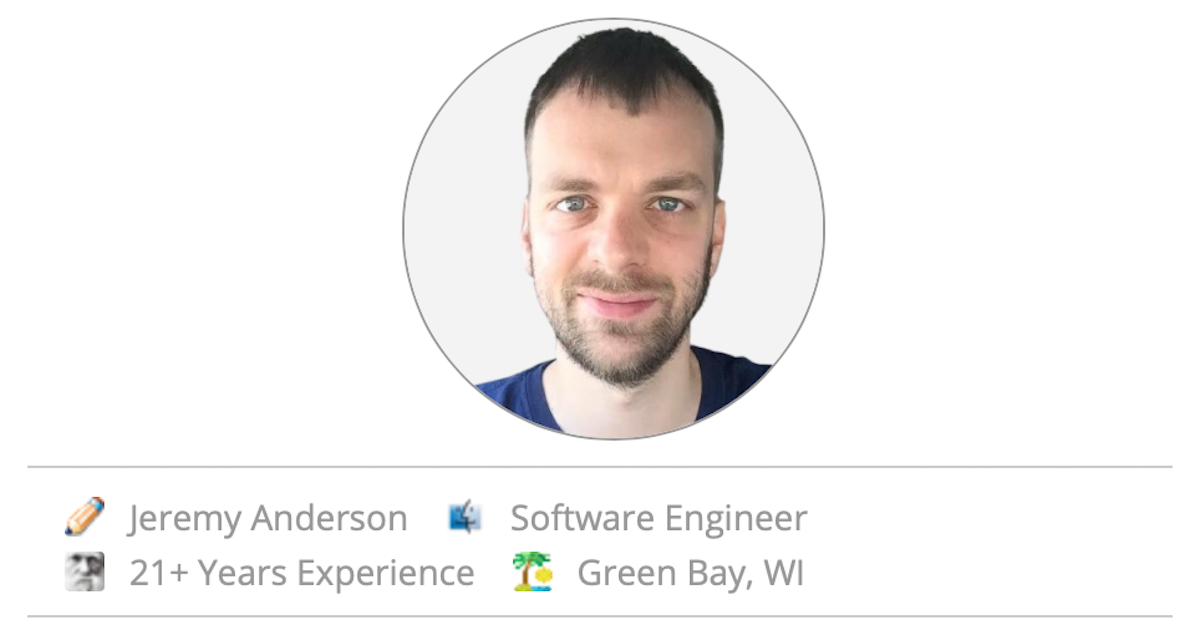 Jeremy Anderson - Software Engineer - Green Bay, WI